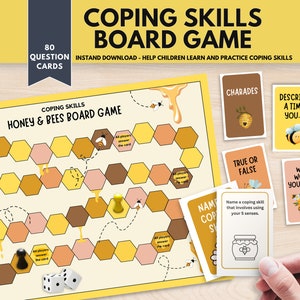 Coping Skill Therapy Board Game, Group Therapy Game, Social Emotional ...