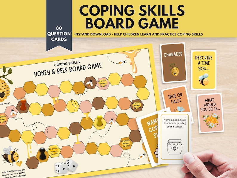 Coping Skill Therapy Board Game Group Therapy Game Social - Etsy