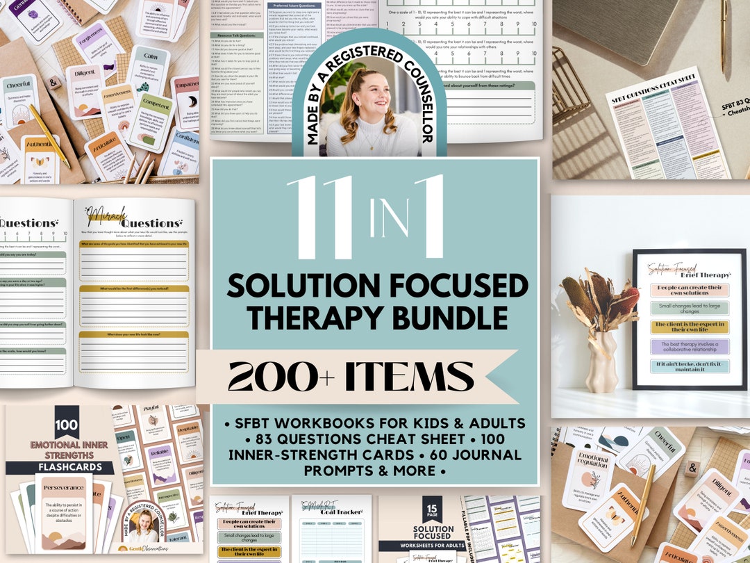 Solution Focused Therapy Bundle, Solution Focused Worksheets Kids and ...