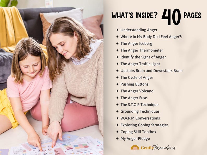 Anger Management Workbook for Kids, Anger Worksheets for Kids ...