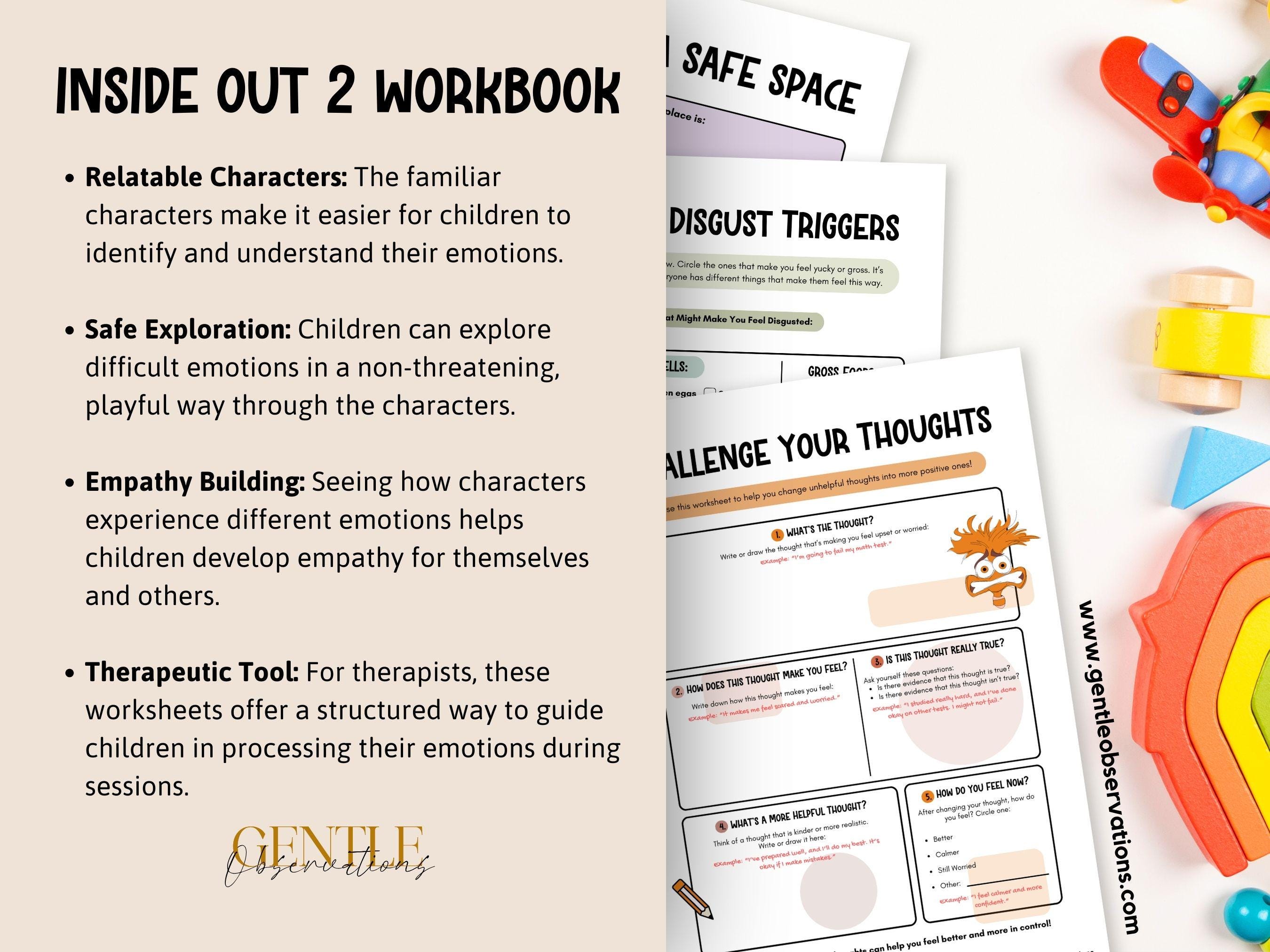 Inside Out 2 Emotional Regulation Feelings Workbook for School ...