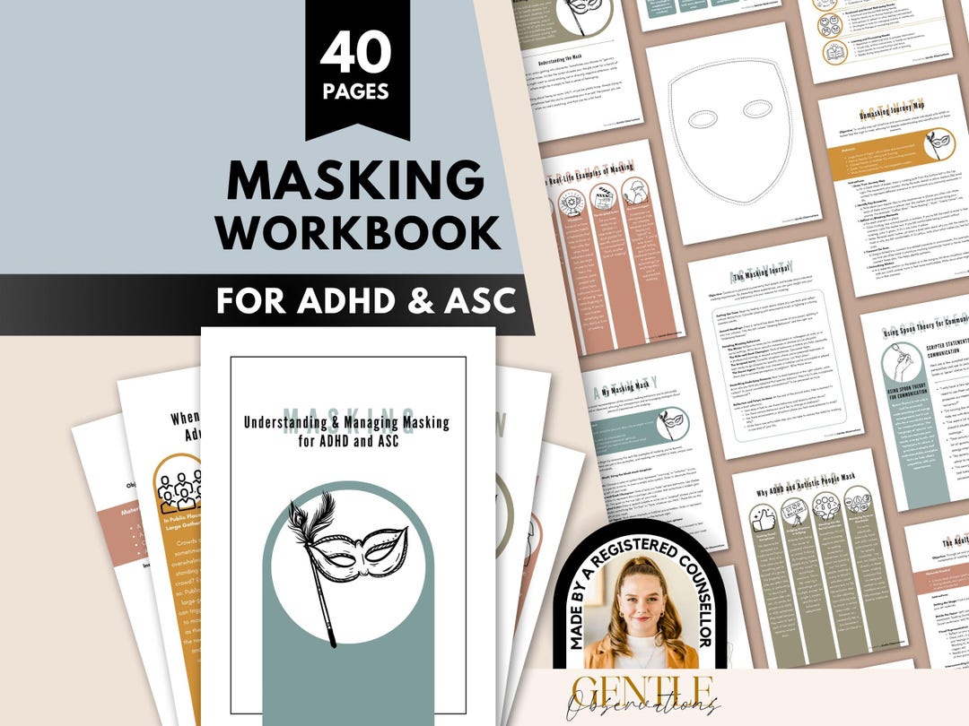 Masking Workbook for ADHD & ASC Teens and Adults, Autism Workbook, ADHD ...