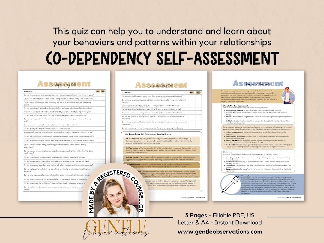 Codependent Relationships Self-assessment for Identifying Codependent Behaviors and Traits ...