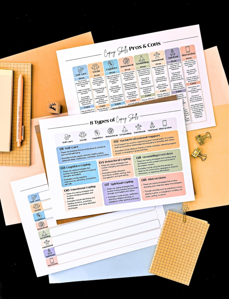 8 Types of Coping Skills Toolkit for Emotional Regulation, Self-care ...