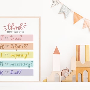 Think Before You Speak Poster, Montessori Art, Social Emotional ...
