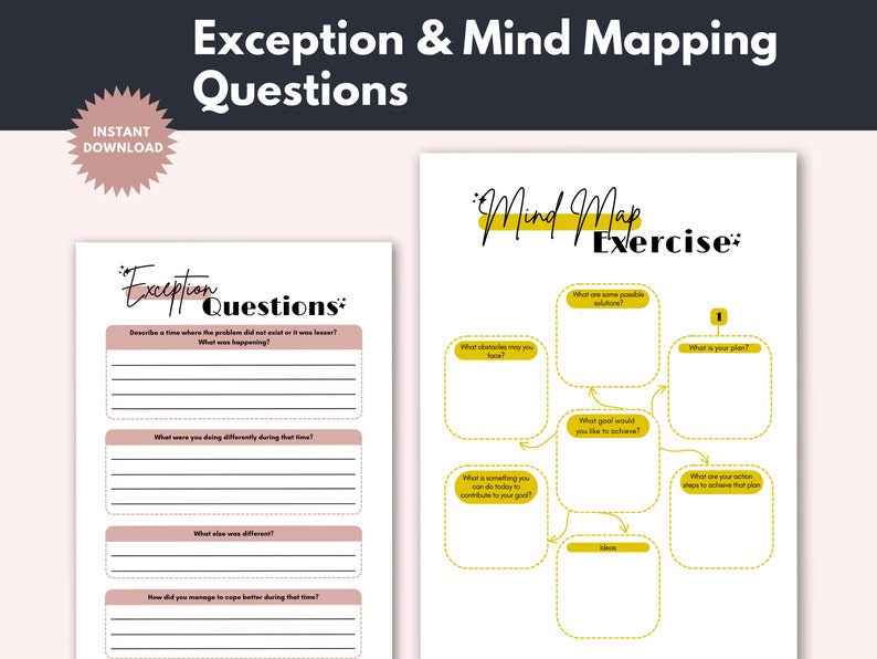 Solution Focused Therapy Fillable Worksheets SFBT Coping - Etsy