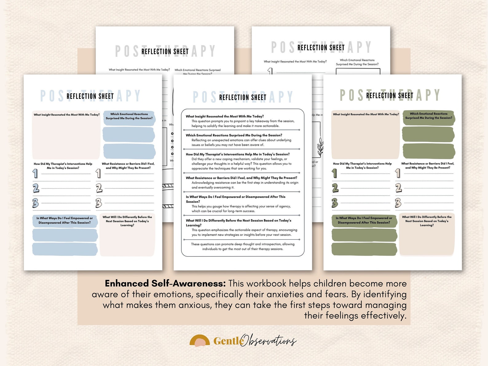 Post Therapy Reflection Worksheets, Therapy Progress Tracker, Therapy ...