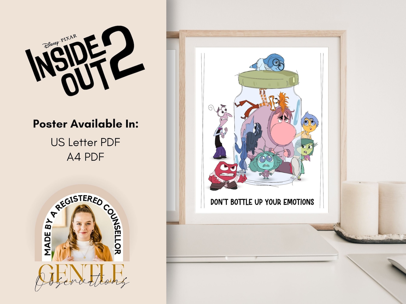 Inside Out 2 Self-awareness Poster for Kids, Therapy Office Decor for ...