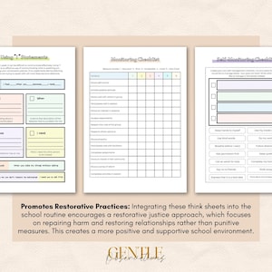 Positive Communication and Restorative Justice Worksheets for School ...