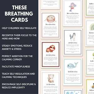 Mindfulness Breathing Cards for Kids, Scripted Cards, Anxiety Relief ...