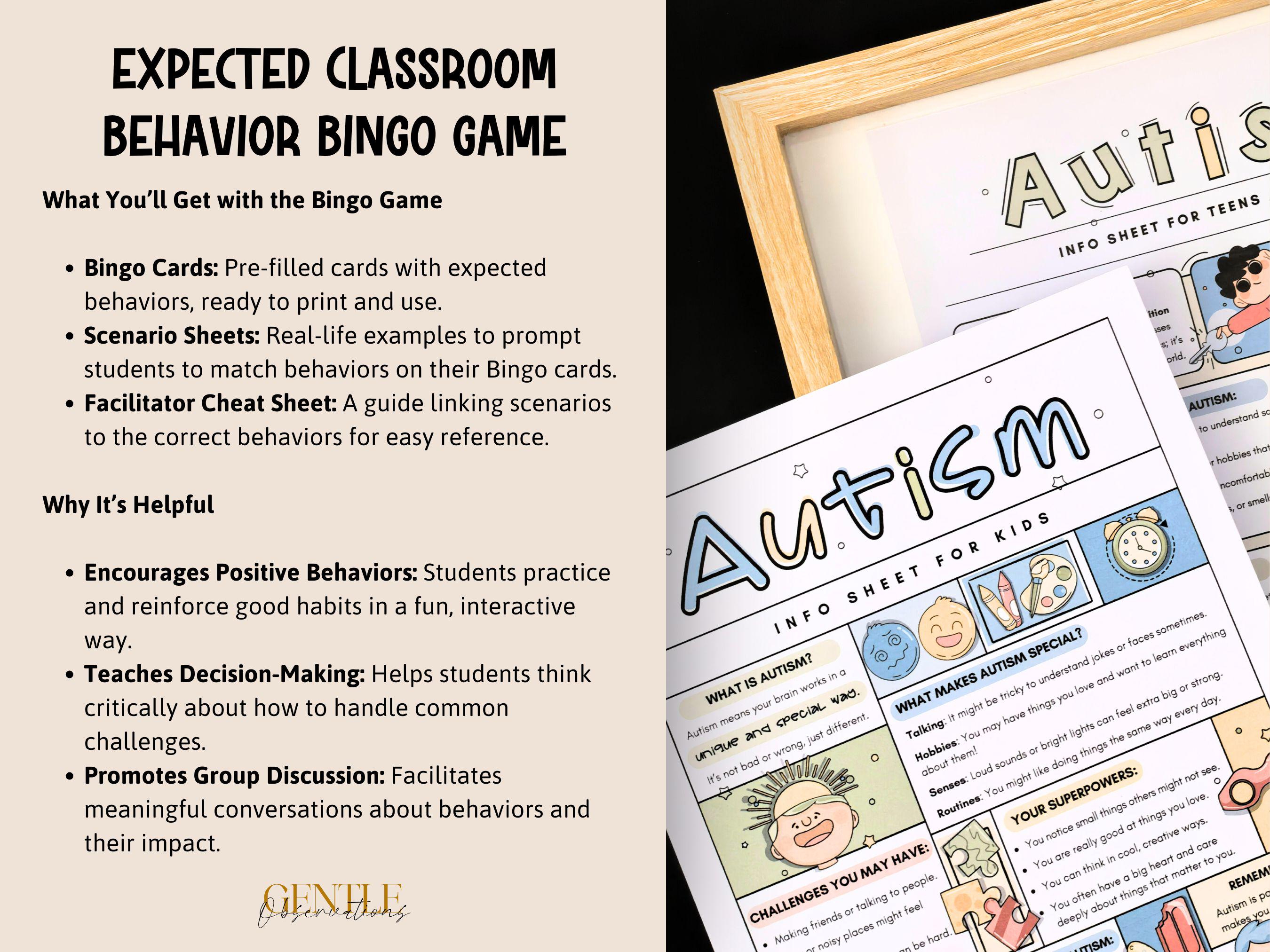 Autism Info Sheets for Kids & Teens, Psychoeducation Autism Worksheets ...
