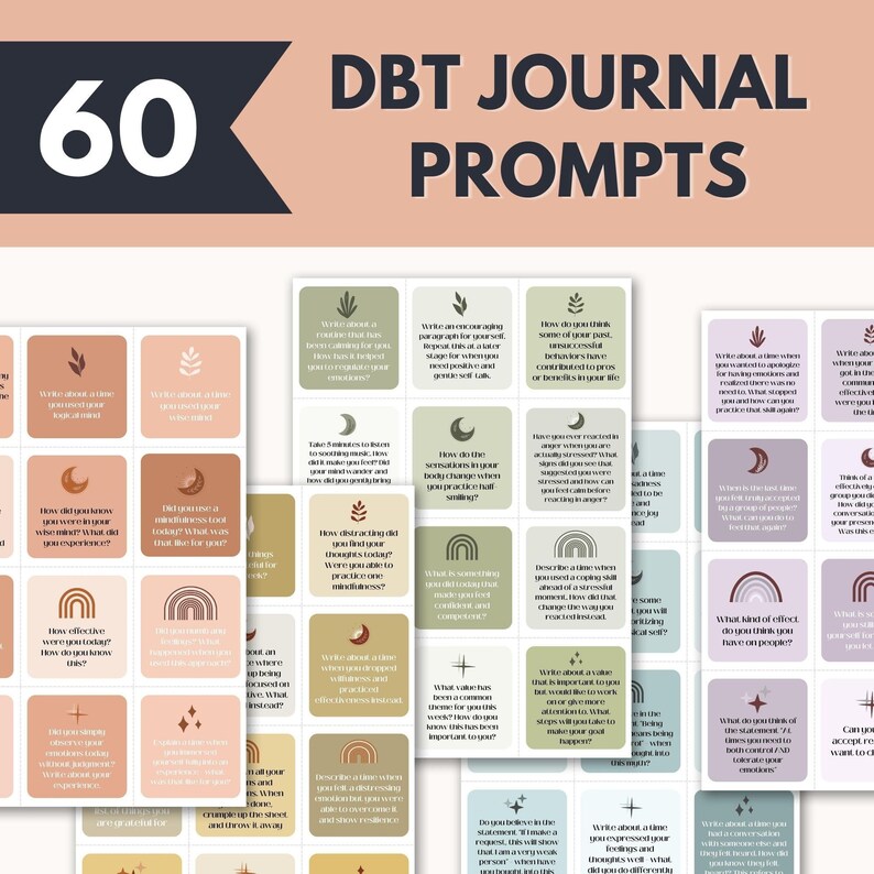 DBT Journal Prompts Emotional Regulation Mindfulness - Etsy