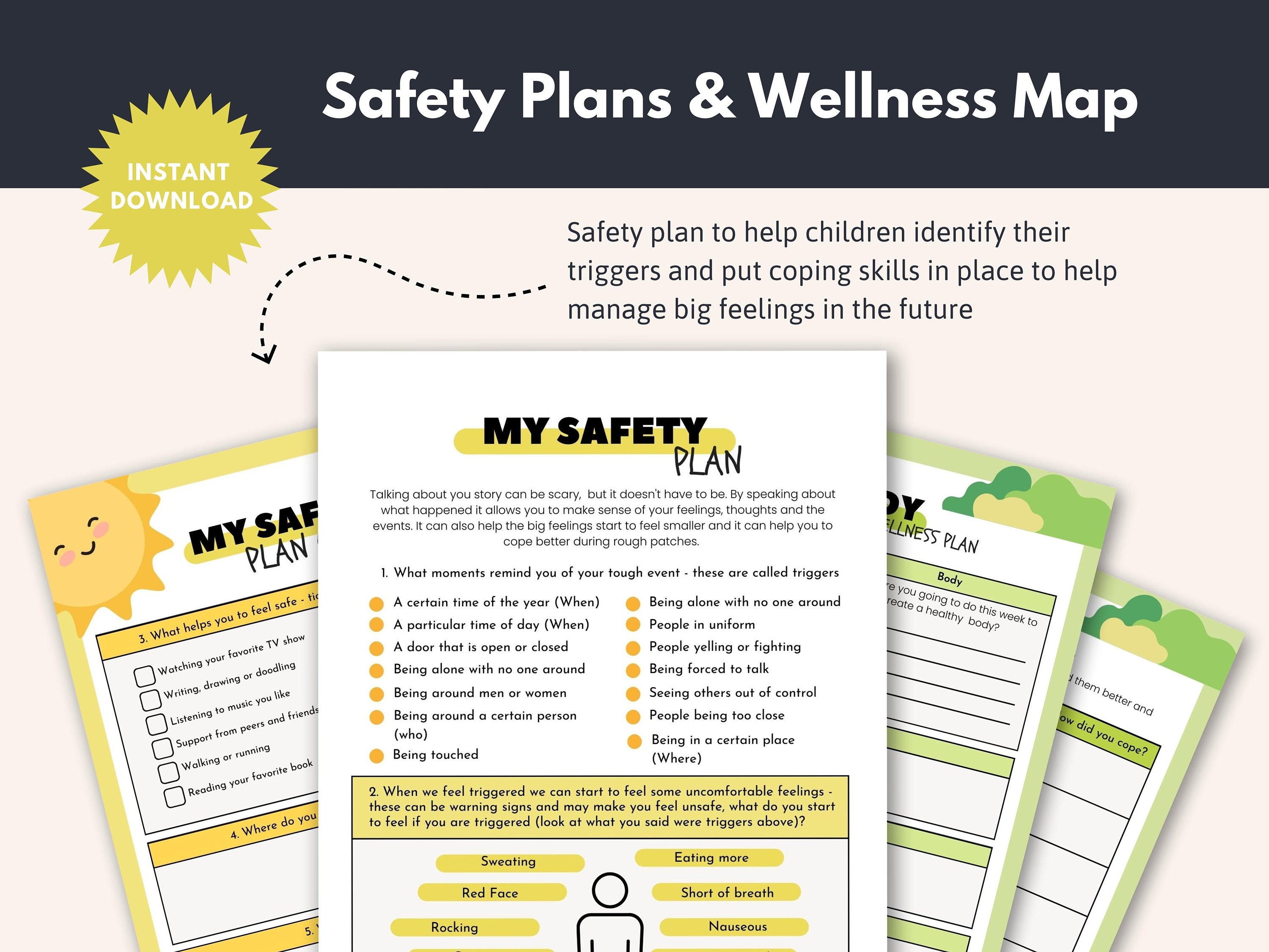 Trauma Therapy Worksheets for Kids PTSD Anxiety Relief - Etsy Australia