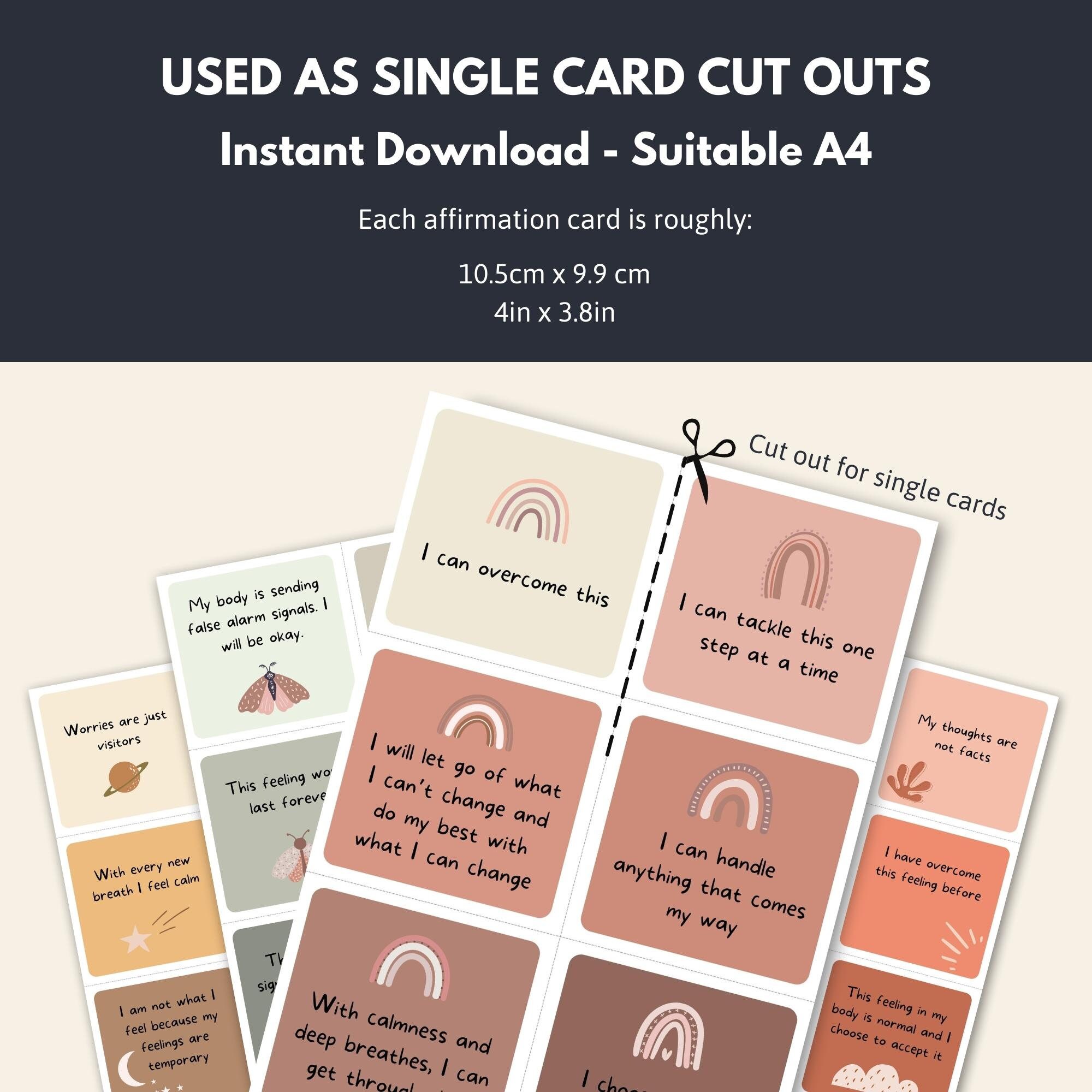 Anxiety Coping Statement Flashcards School Counselor Anxiety - Etsy