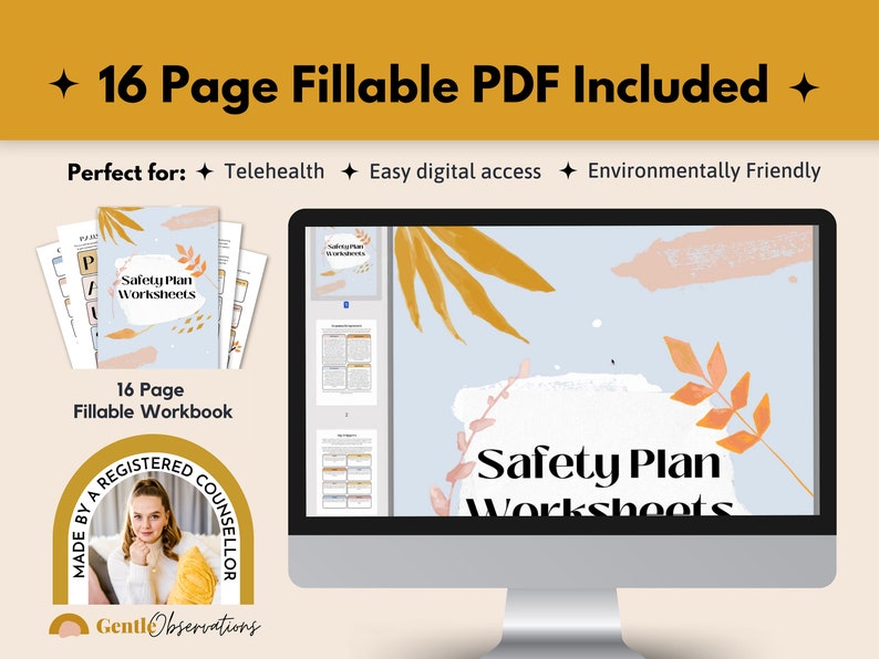 Crisis Safety Plan Counseling Worksheets PTSD Trauma - Etsy