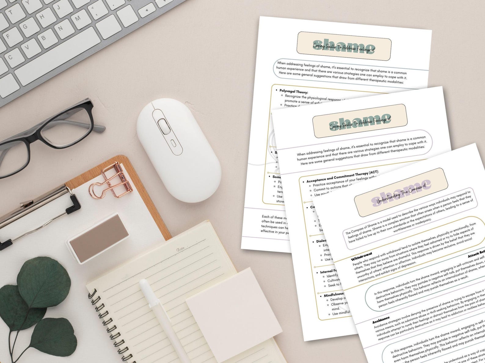 The Compass of Shame Psychoeducational Worksheets Plus 28 Coping Skill ...