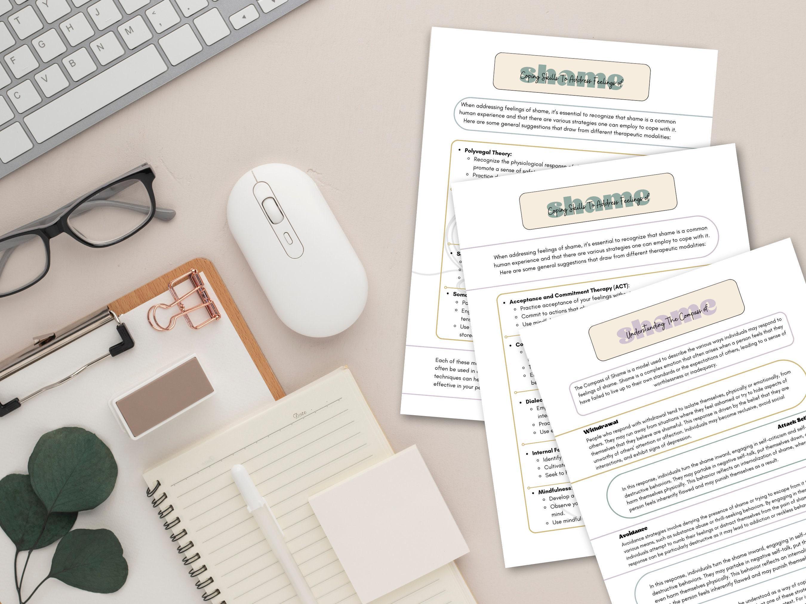 The Compass of Shame Psychoeducational Worksheets Plus 28 Coping Skill ...