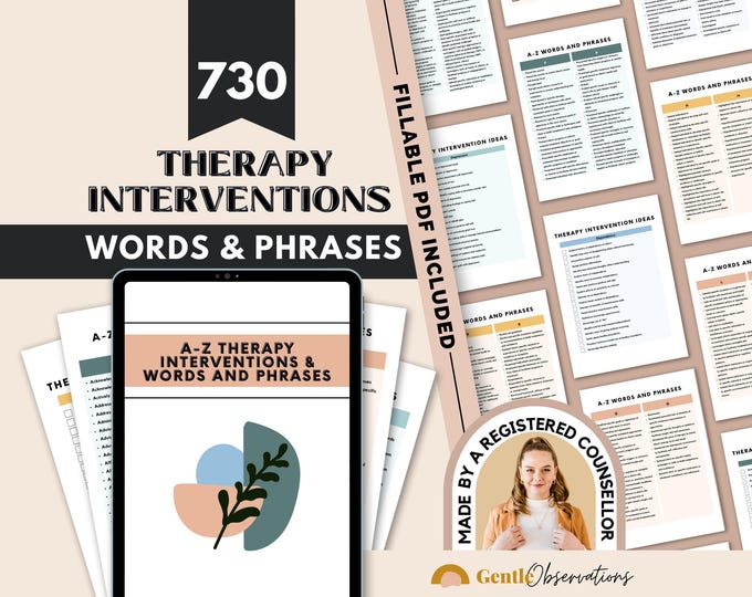Therapeutic Intervention Words & Phrases, Therapy Abbreviations ...