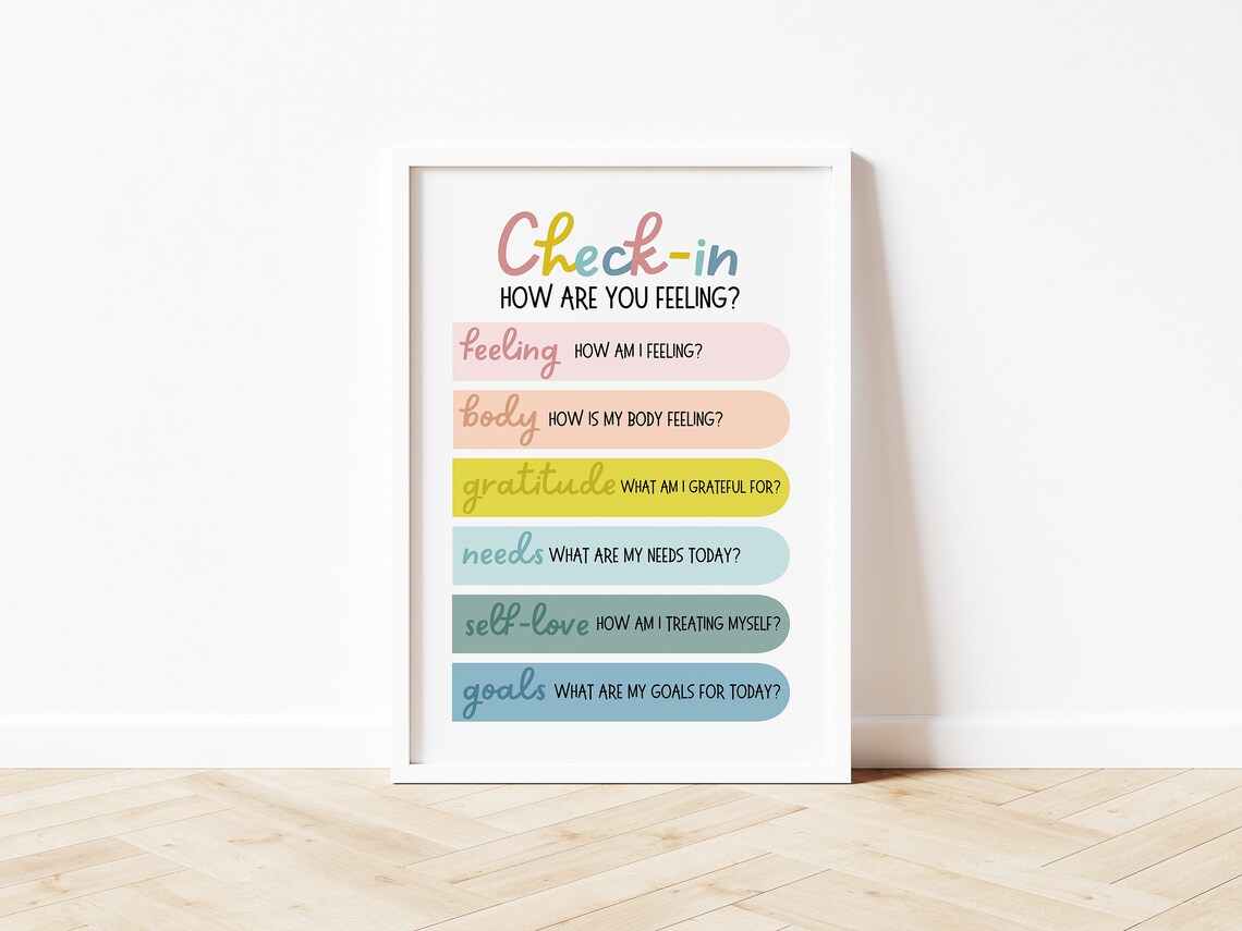 Feelings Check-in Poster Therapy Office Decor Social - Etsy