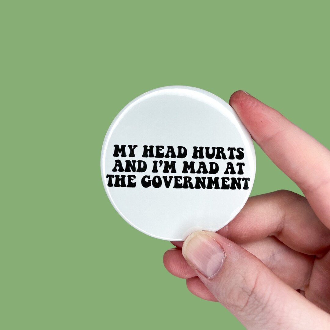 Head Hurts, Funny Button, Meme, Gen Z Gifts, Weird Button, Quirky ...