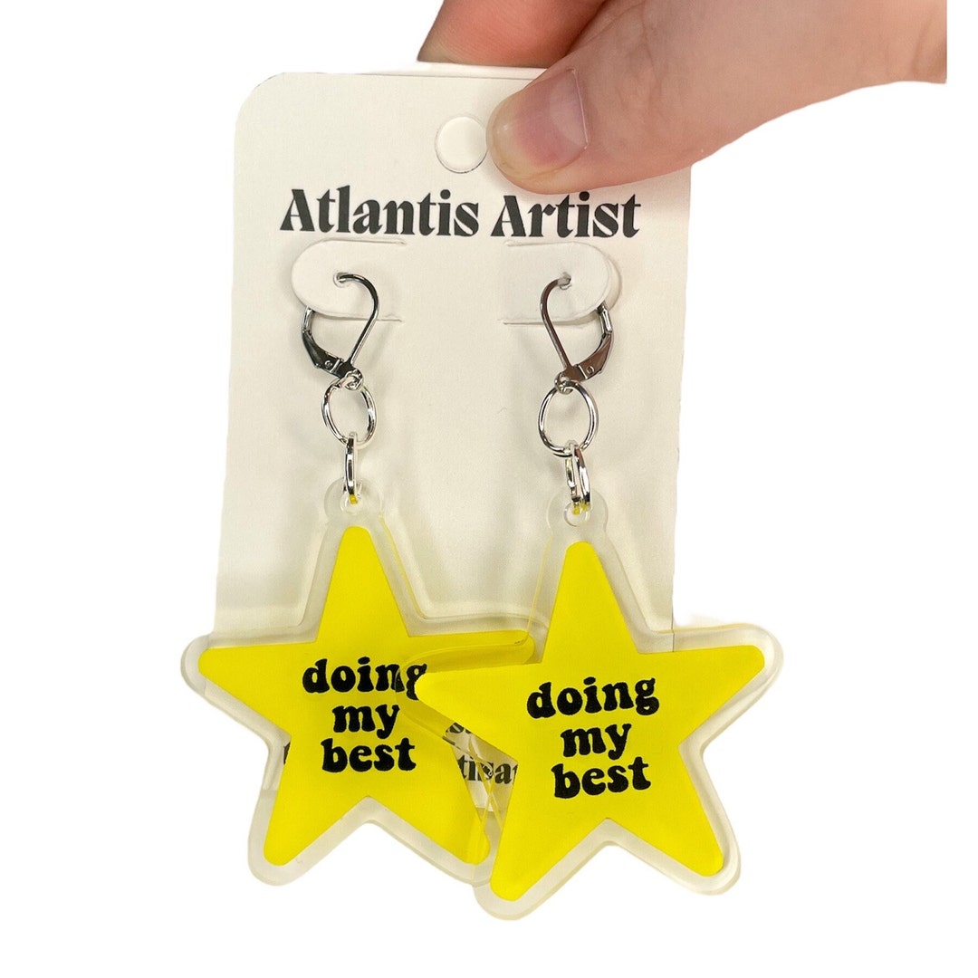 Star Shaped Earrings, Doing My Best Earrings, Meme Earrings, Funny ...