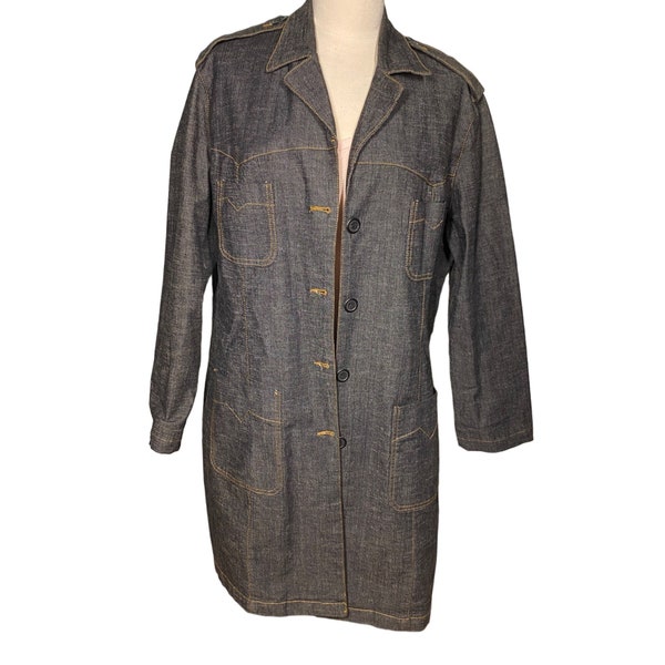 Long Denim Jacket - Etsy