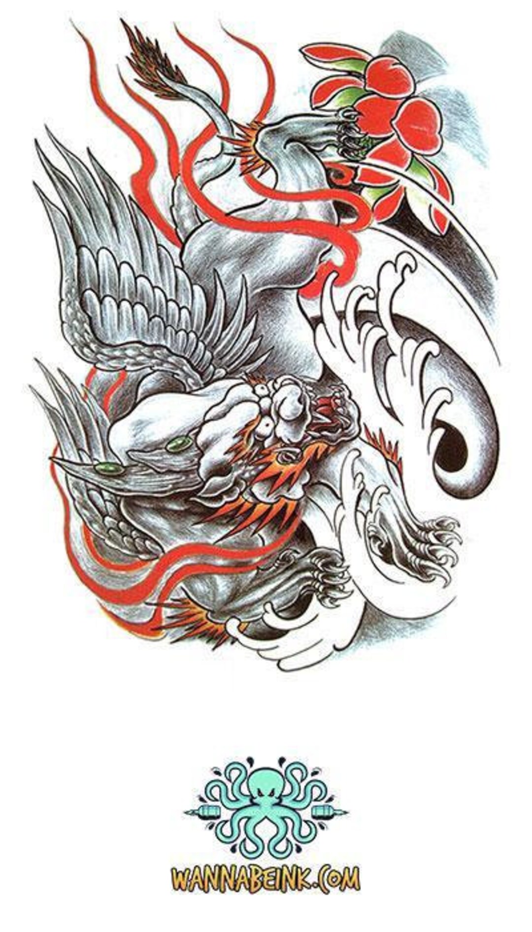 White Winged Lion Best Temporary Tattoos - Etsy