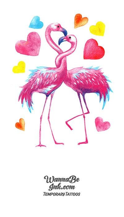 Flamingo Heart Tattoo