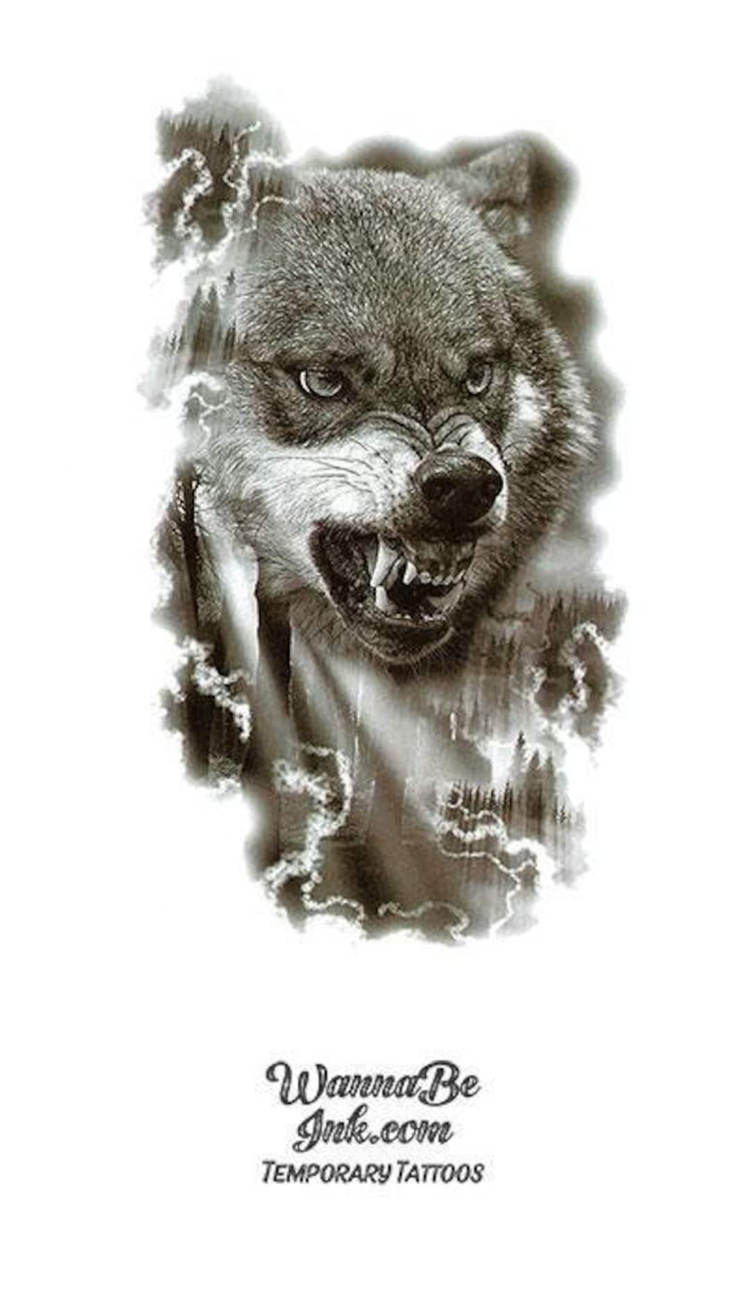 Wolf Snarling Tattoo