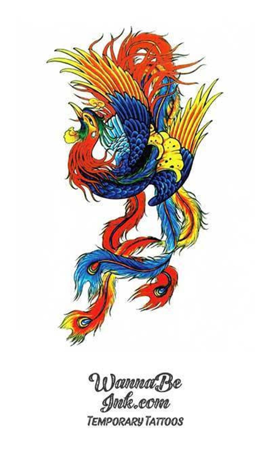 Colorful Phoenix Best Temporary Tattoos - Etsy