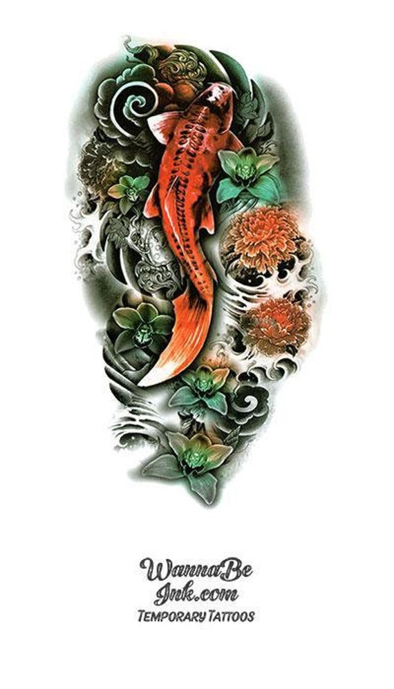 Japanese Koi Fish Pond Tattoo