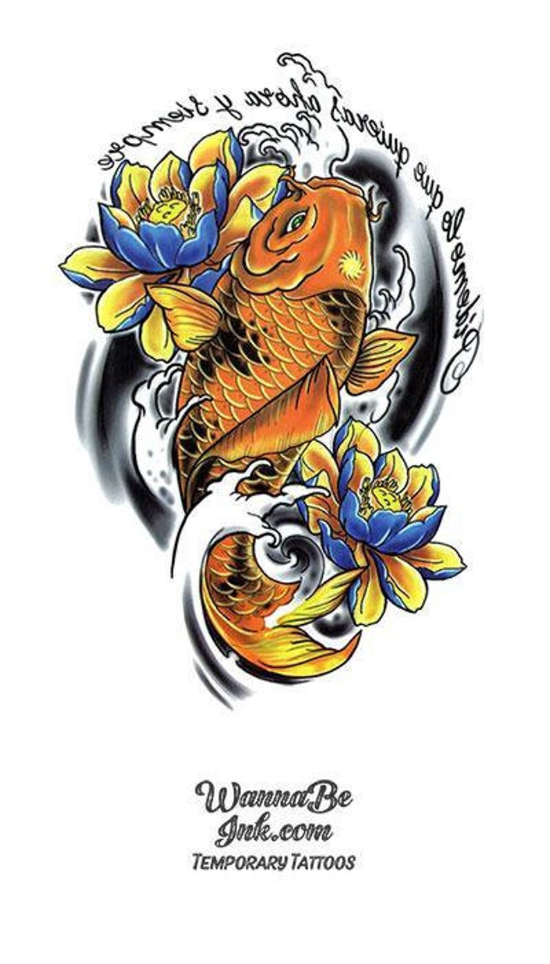 Golden Koi Fish Best Temporary Tattoos - Etsy