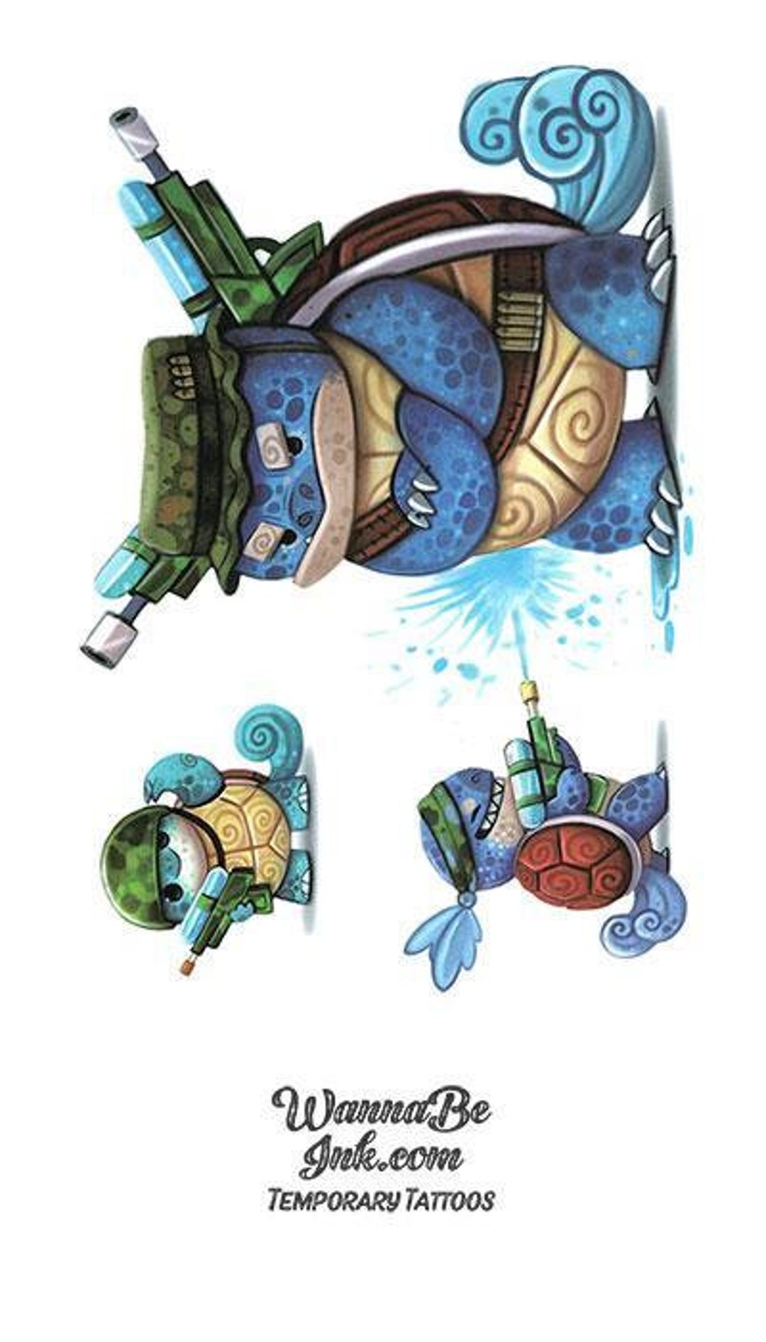 Blue Turtle Soldiers Best Temporary Tattoos - Etsy
