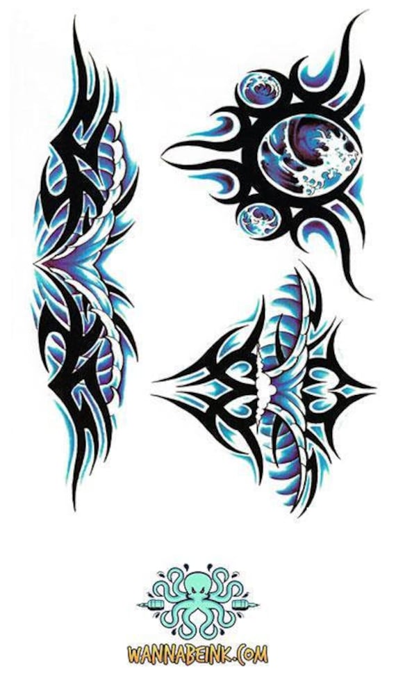 Blue Tribal Tattoo