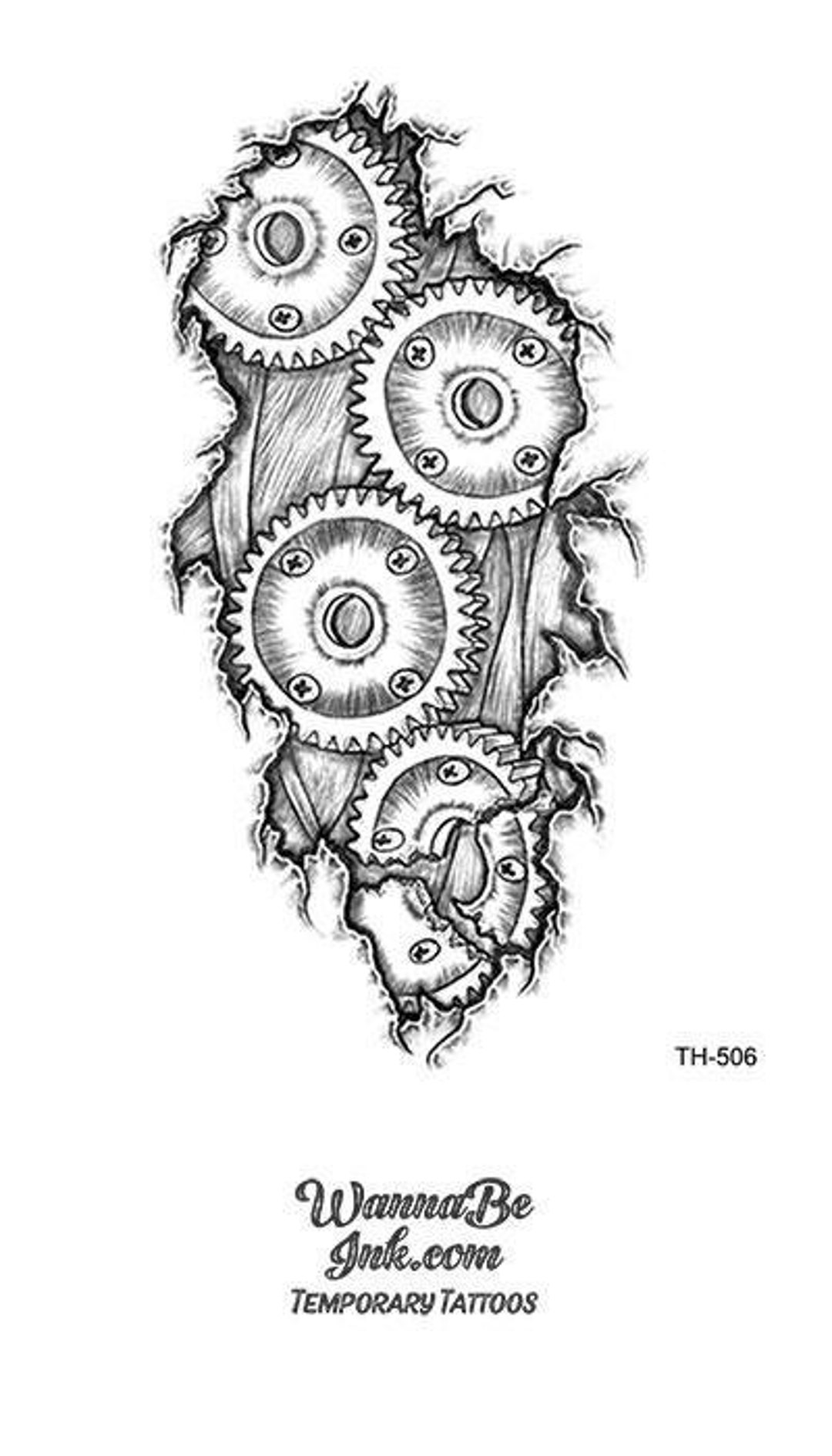 Ripped Skin Gear Tattoos