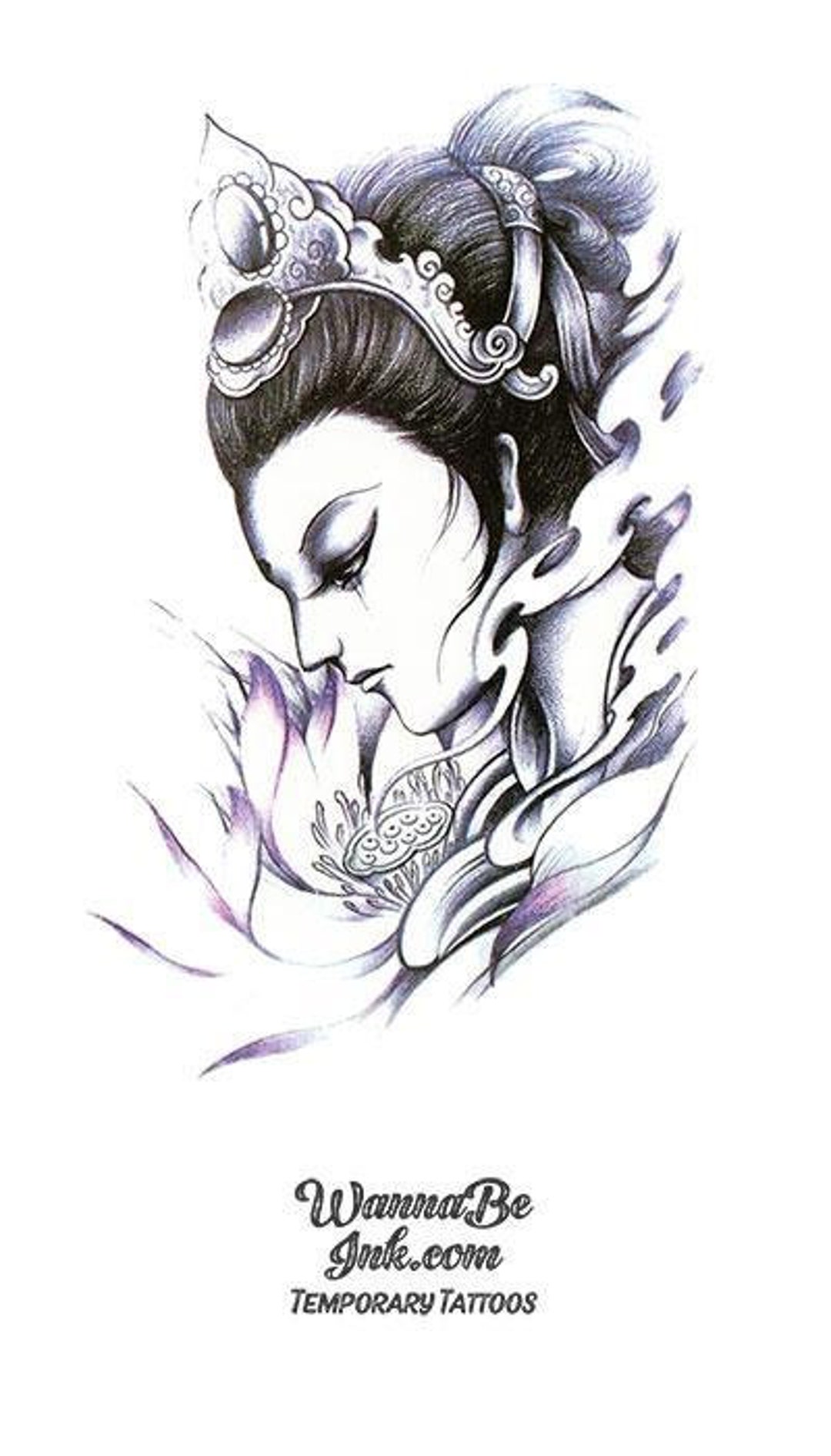 Asian Princess in Crown Best Temporary Tattoos - Etsy