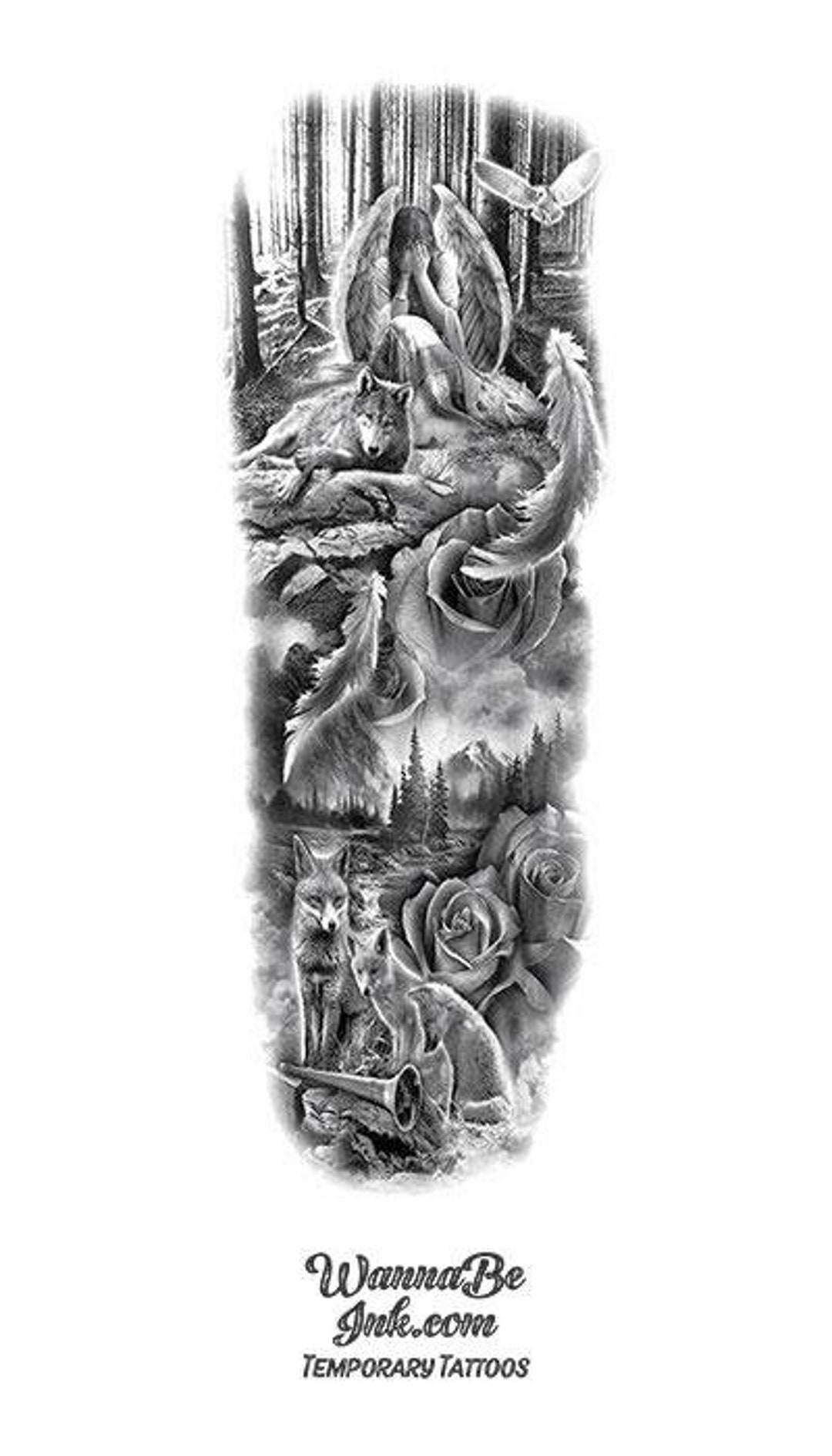 Angel Half Sleeve Tattoo Designs Drawings