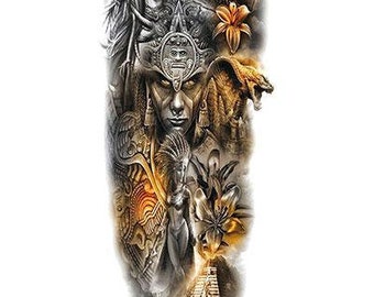 Huitzilopochtli Aztec God Temporary Tattoo Sticker set of 2 - Etsy