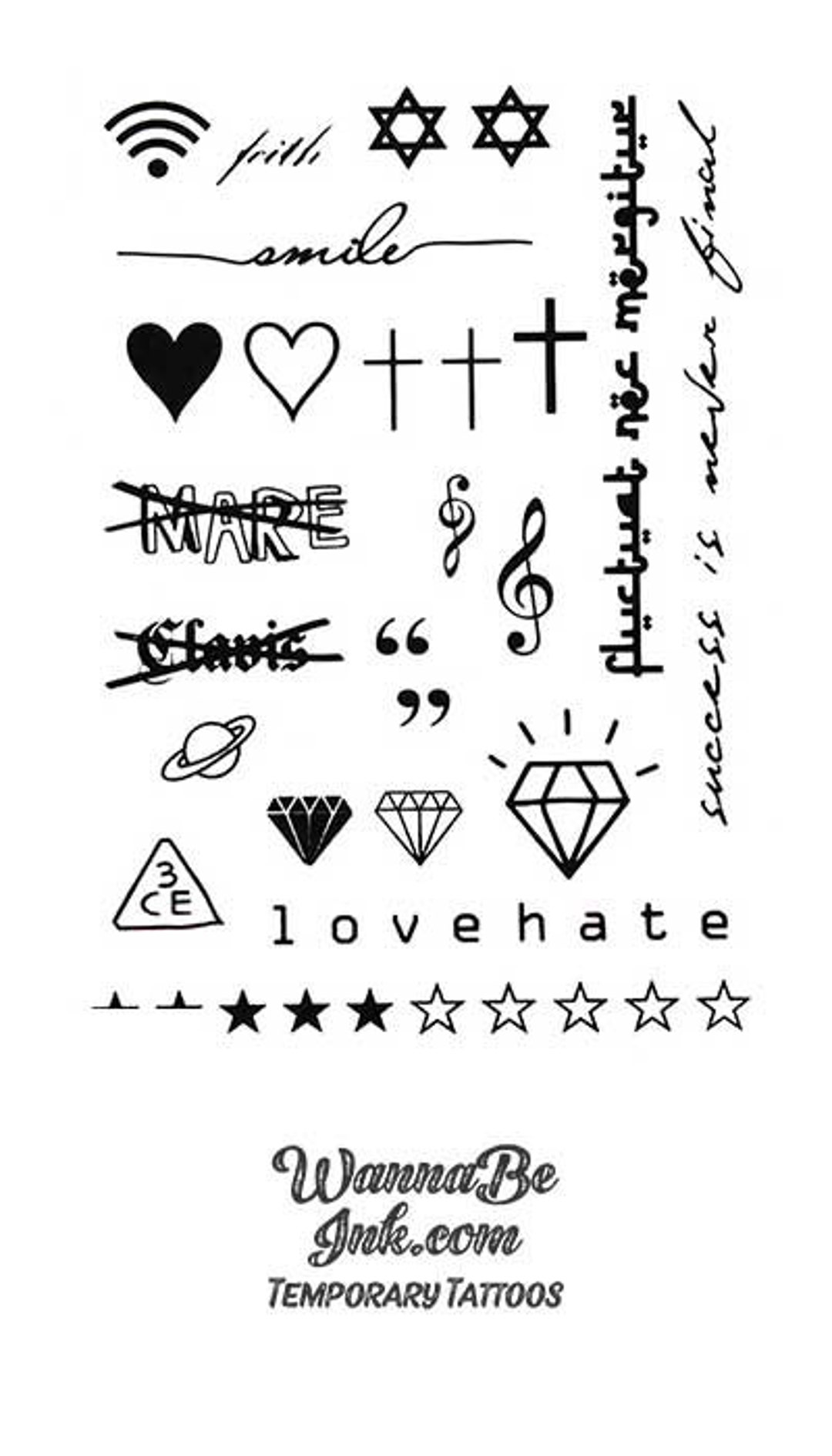 Religious Symbols Mix Best Temporary Tattoos - Etsy