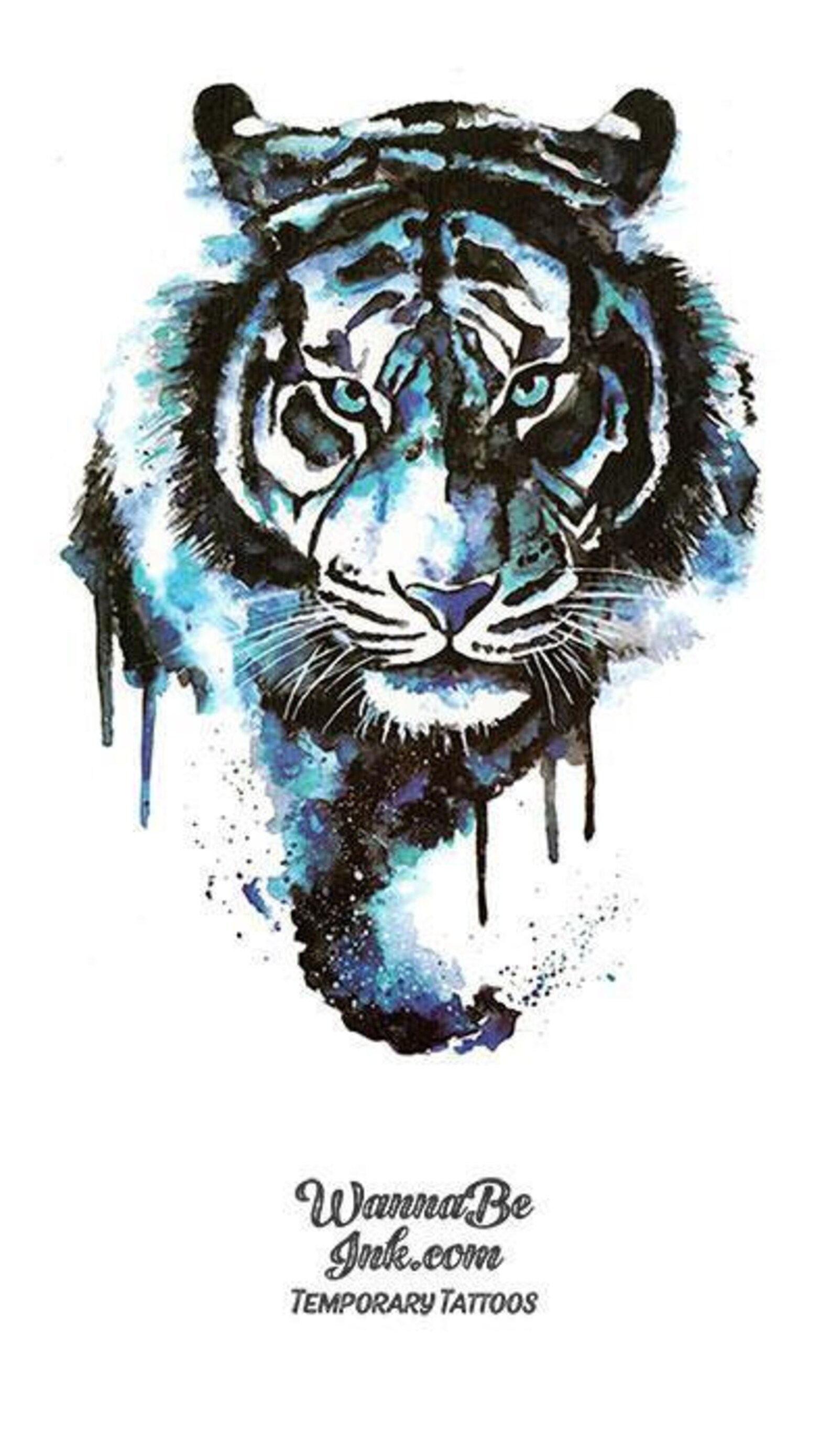 Blue Tiger Best Temporary Tattoos - Etsy UK