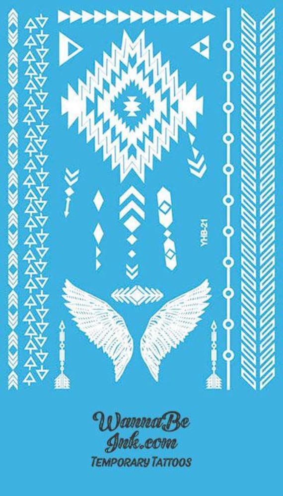 Wings Arrows Native American Triangle Geometric Henna Style - Etsy