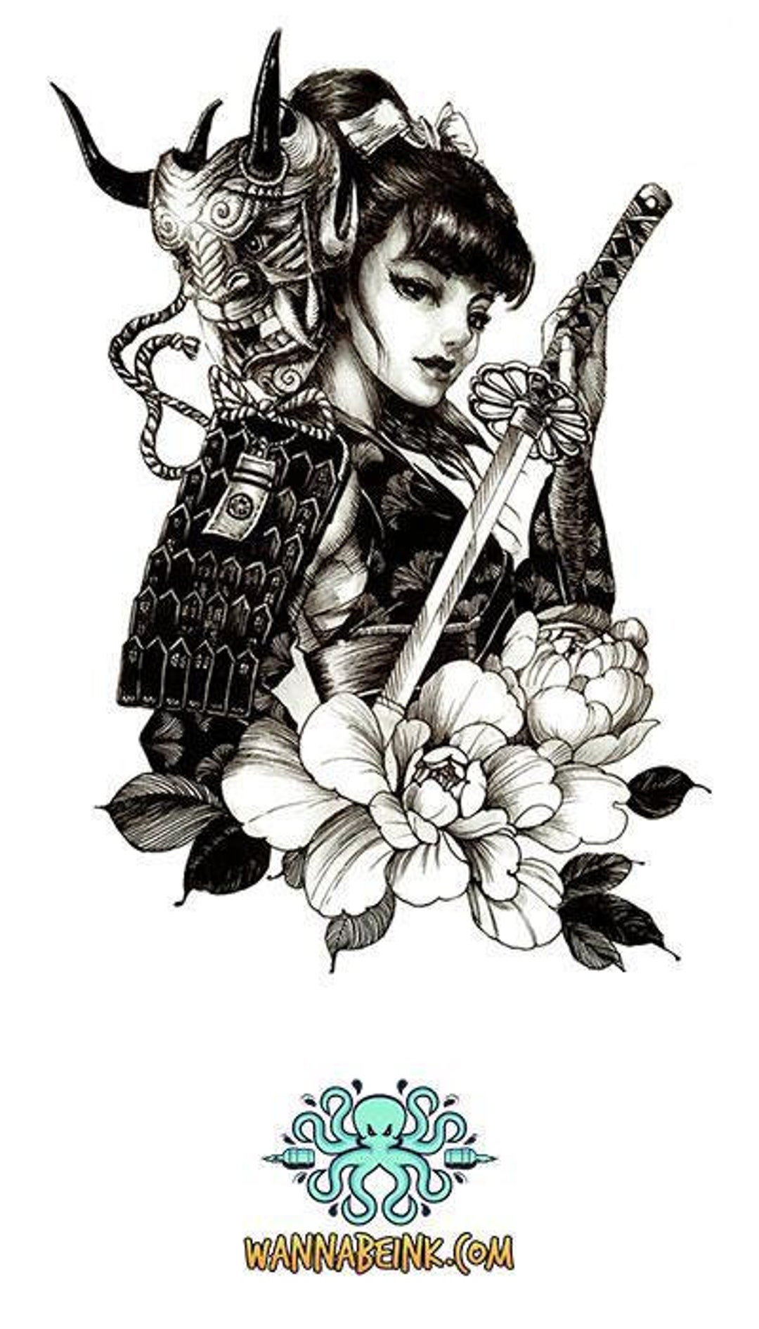 Samurai Woman Drawing