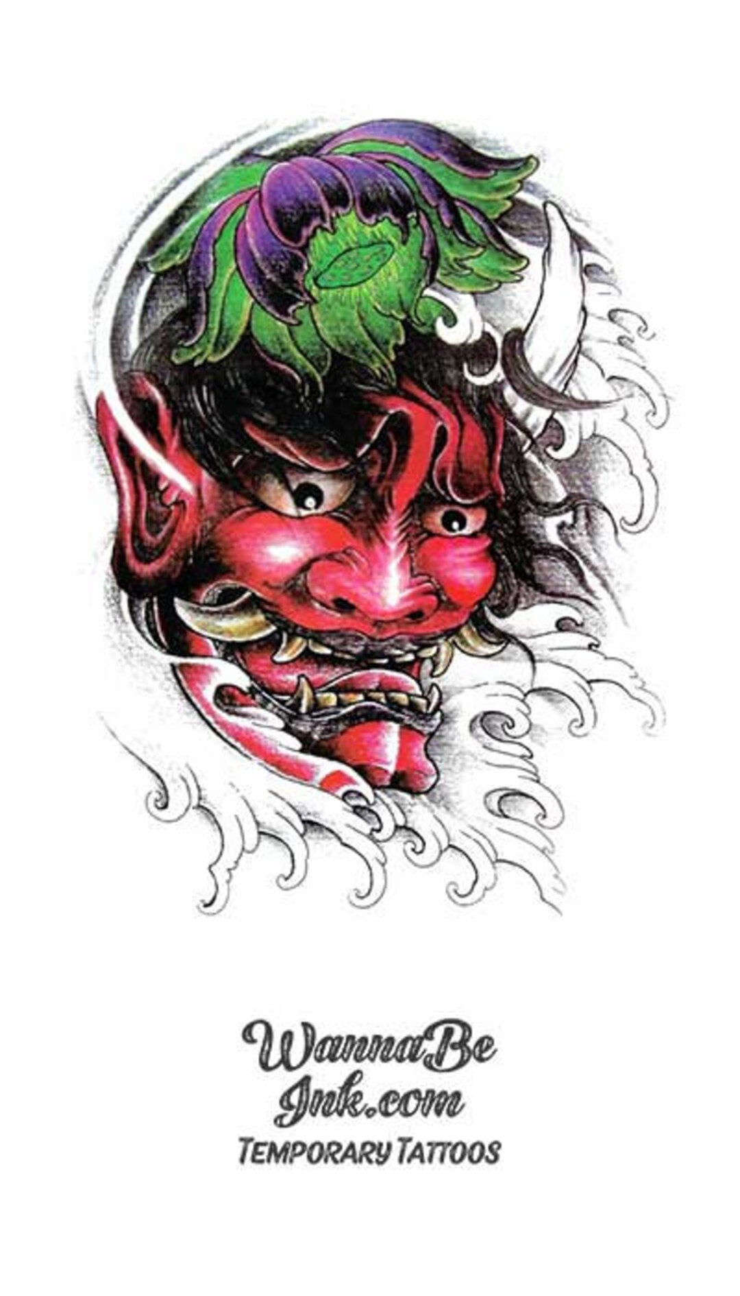 Red Demon Face Best Temporary Tattoos - Etsy
