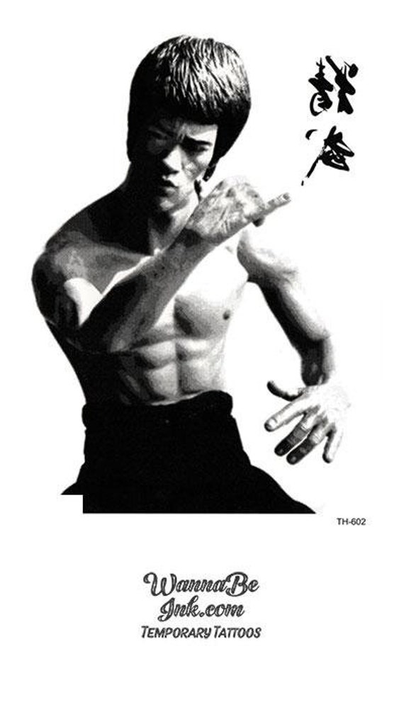 Bruce Lee in Fight Pose Best Temporary Tattoos - Etsy