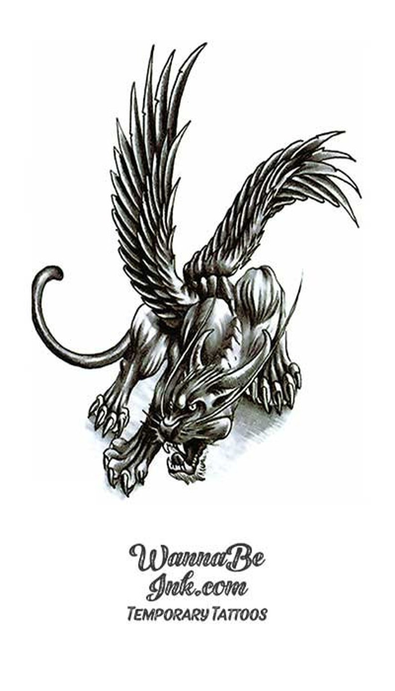 Winged Puma Best Temporary Tattoos - Etsy
