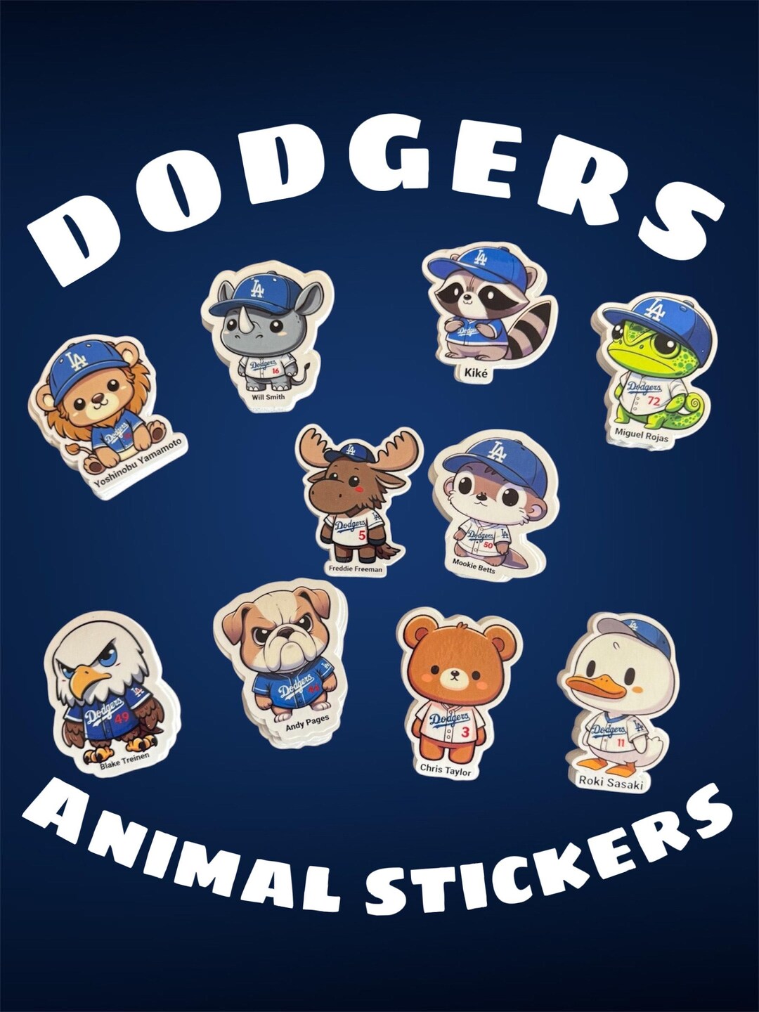 Dodgers Animal Stickers #2 - Etsy