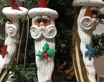 Okra Santa Handmade Christmas Ornament, Santa Claus Ornament, Dried ...