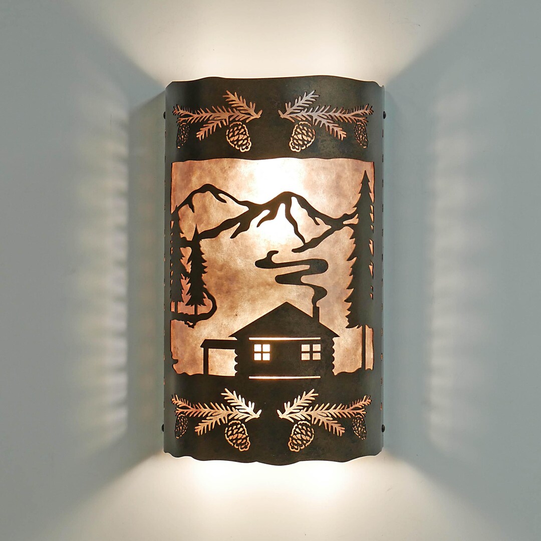 Rustic and Cabin Style Indoor/outdoor Wall Light With Cabin Design ...