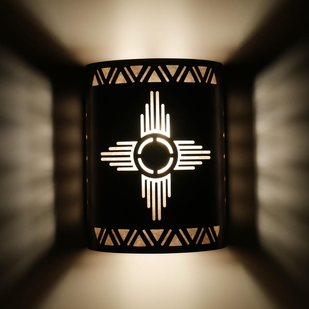 Southwestern Style Indoor/outdoor Wall Light With Zia Design- Made in ...