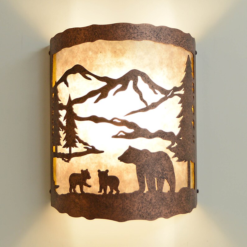 Rustic and Log Cabin Lighting With Bear Moose Deer & More - Etsy